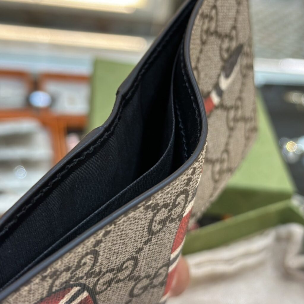 GUCCI Kingsnake Print GG Supreme Wallet - Madame N Luxury
